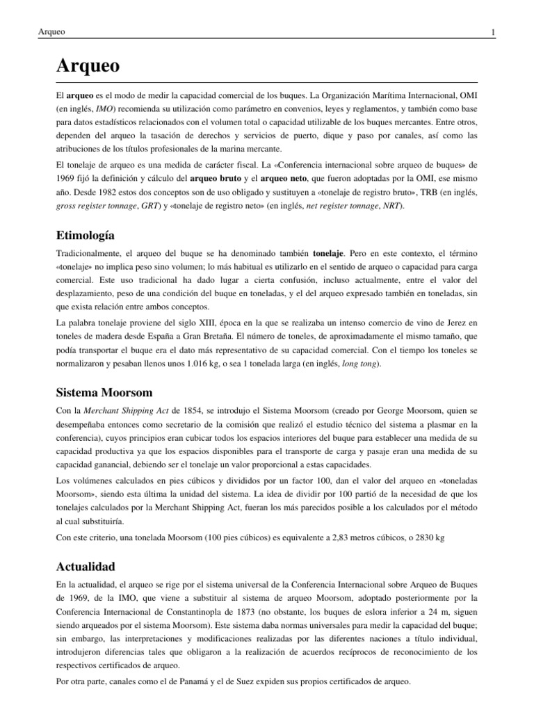 Arqueo de Buques: Definición y Normativa | PDF | Buques | Envío