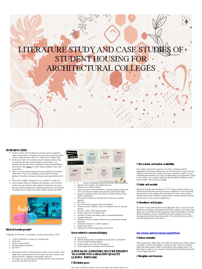 Literature Study and Case Studies of Student Housing For Architectural ...