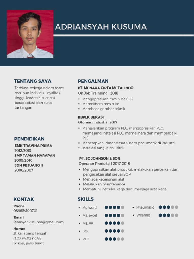 CV - Adriansyah Kusuma | PDF