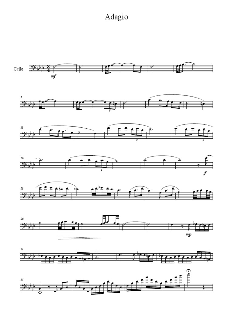 Adagio Albinoni Cello Part | PDF