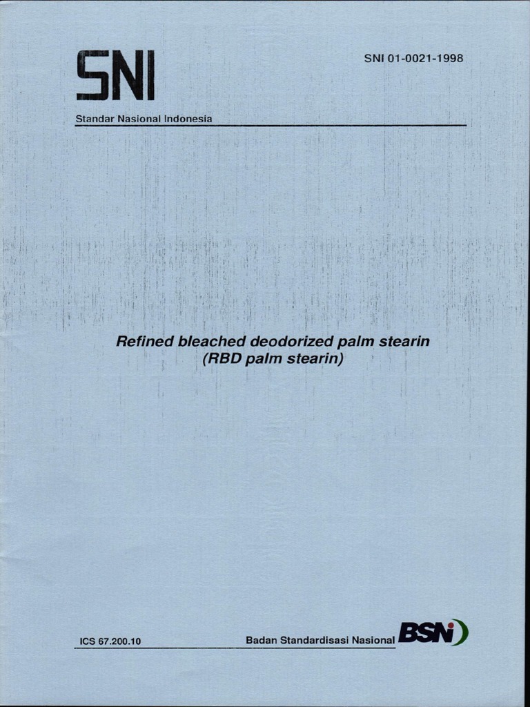 Refined bleached deodorized palm stearin (RBD palm stearin | PDF