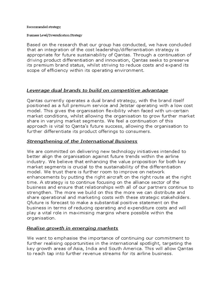 Recommended Strategy | PDF | Strategic Management | Brand