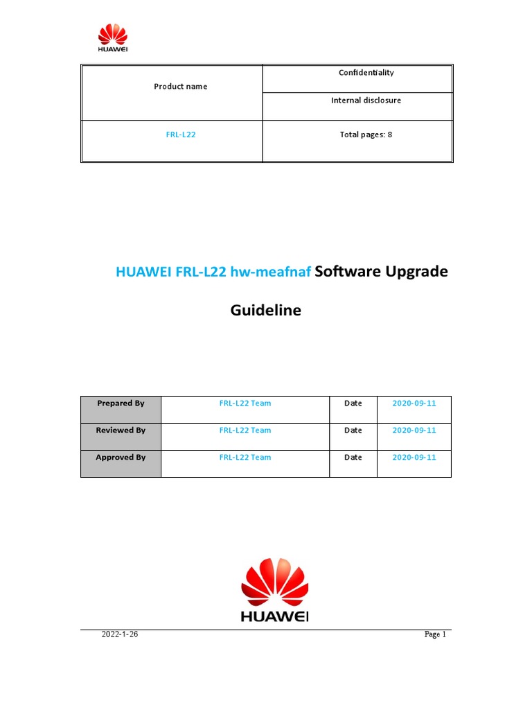 HUAWEI FRL-L22 Hw-Meafnaf Software Upgrade Guideline - R7 | PDF | Computer Science | Computer ...