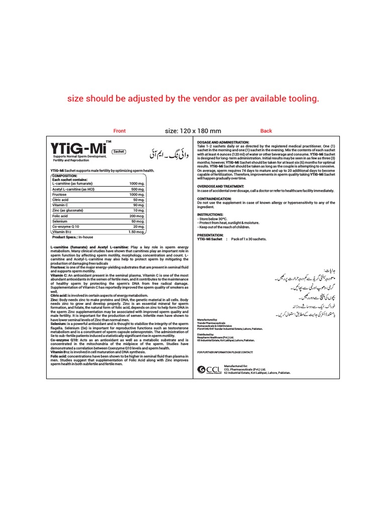 Size Should Be Adjusted by The Vendor As Per Available Tooling | PDF ...