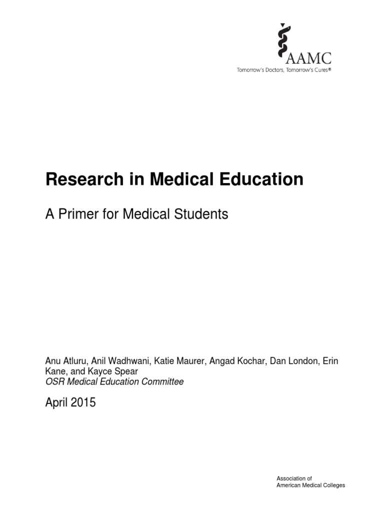 Research in Medical Education - A Primer For Medical Students | PDF ...
