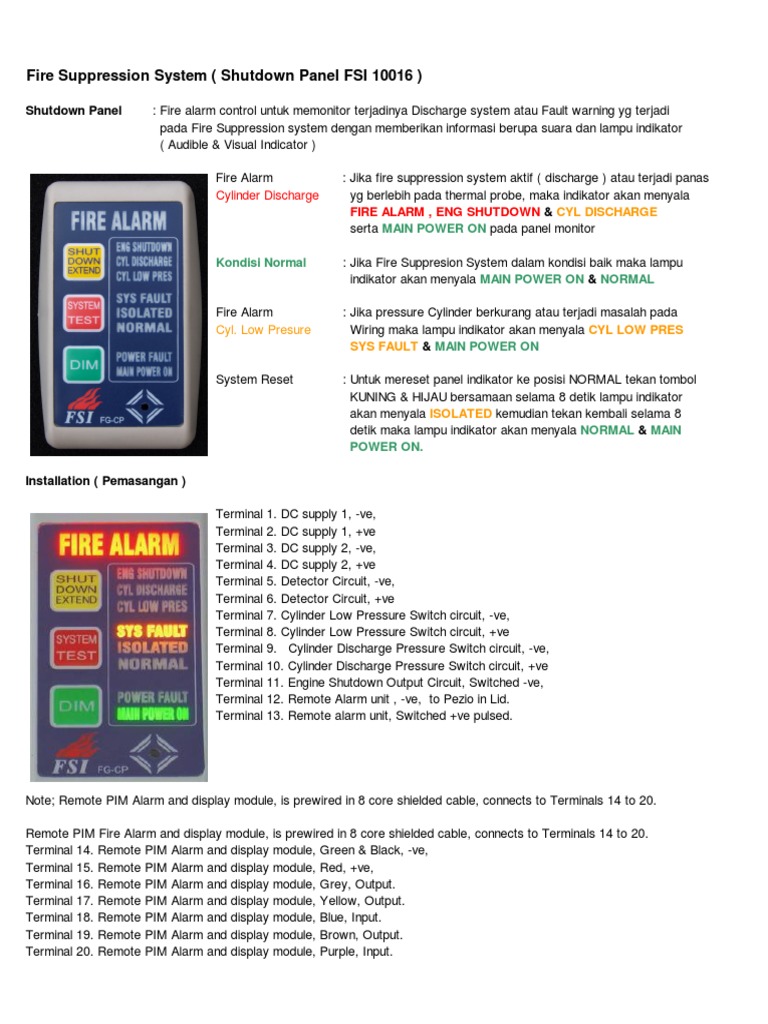 FSI Shutdown Panel Operation & Trouble Shooting | PDF