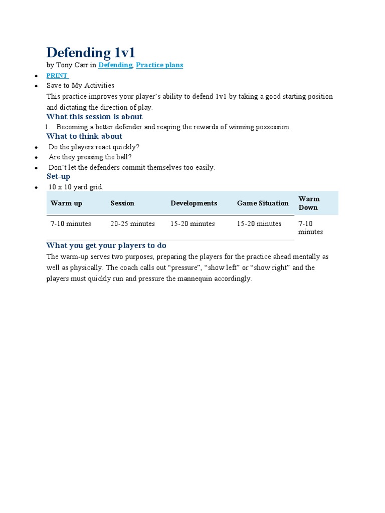 Defending 1v1: What This Session Is About What To Think About | PDF ...