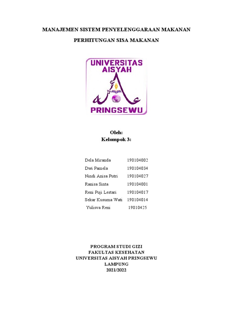 Perhitungan Sisa Makanan Metode Comstock | PDF