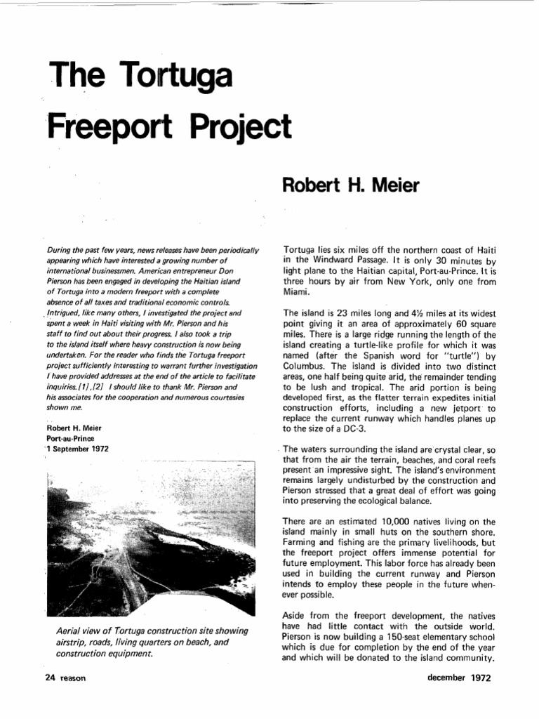The Tortuga Freeport Project | PDF | Haiti | License