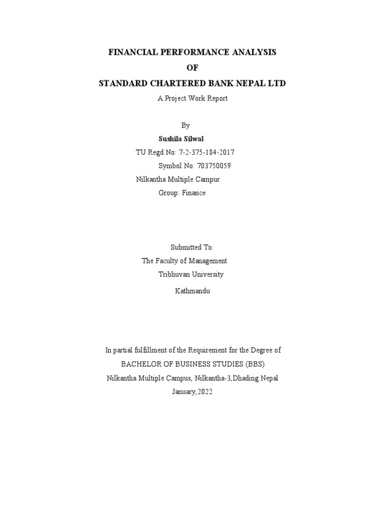 Project Work Sample - Sushila Silwal | Download Free PDF | Banks ...