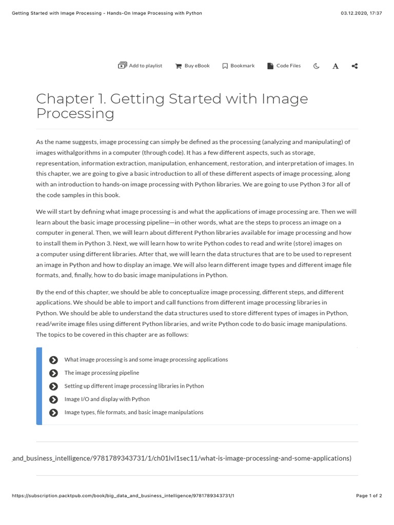 Chapter 1. Getting Started With Image Processing: Add To Playlist Buy ...