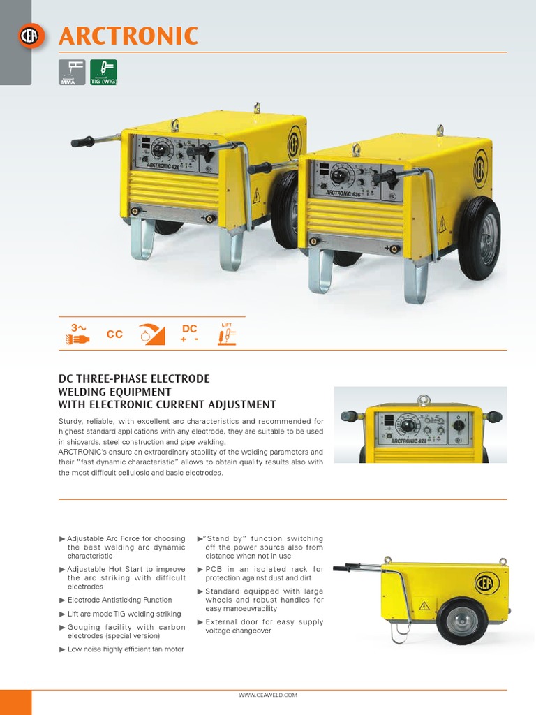 Arctronic: DC Three-Phase Electrode Welding Equipment With Electronic ...
