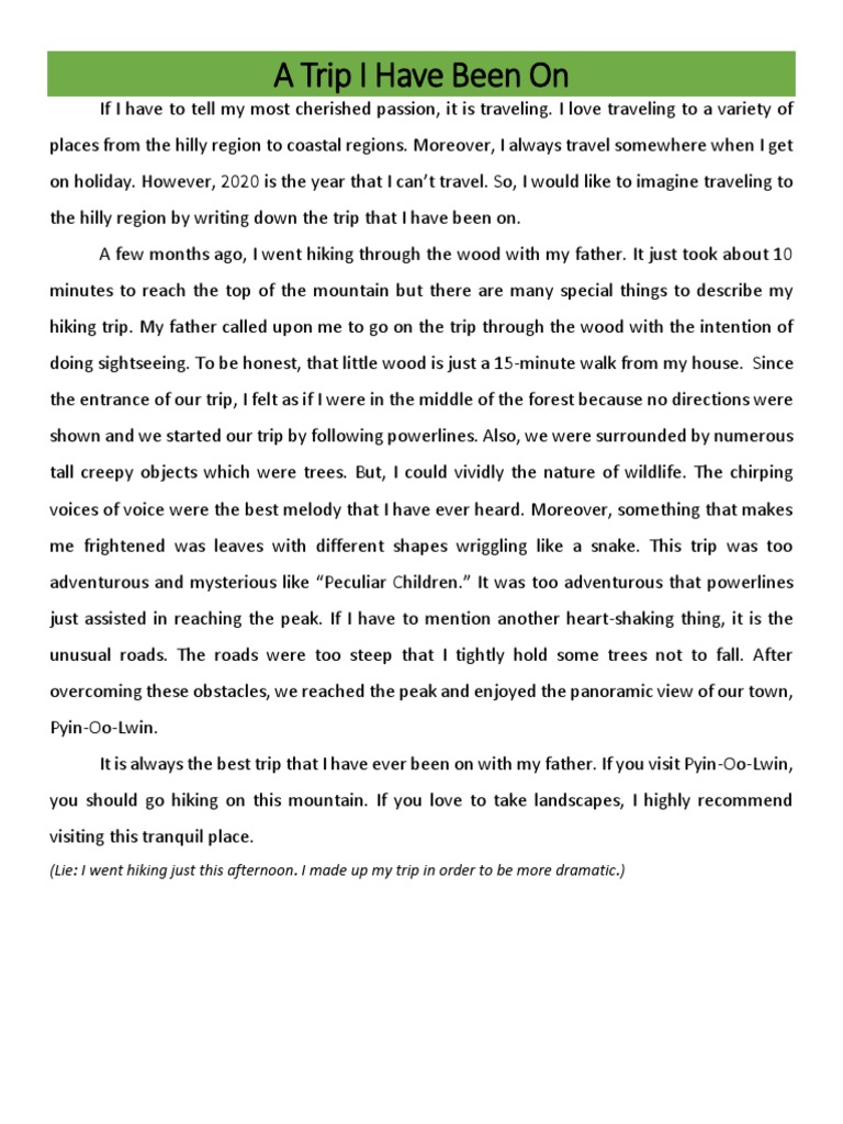 A Trip You Have Been On | PDF | Poetry
