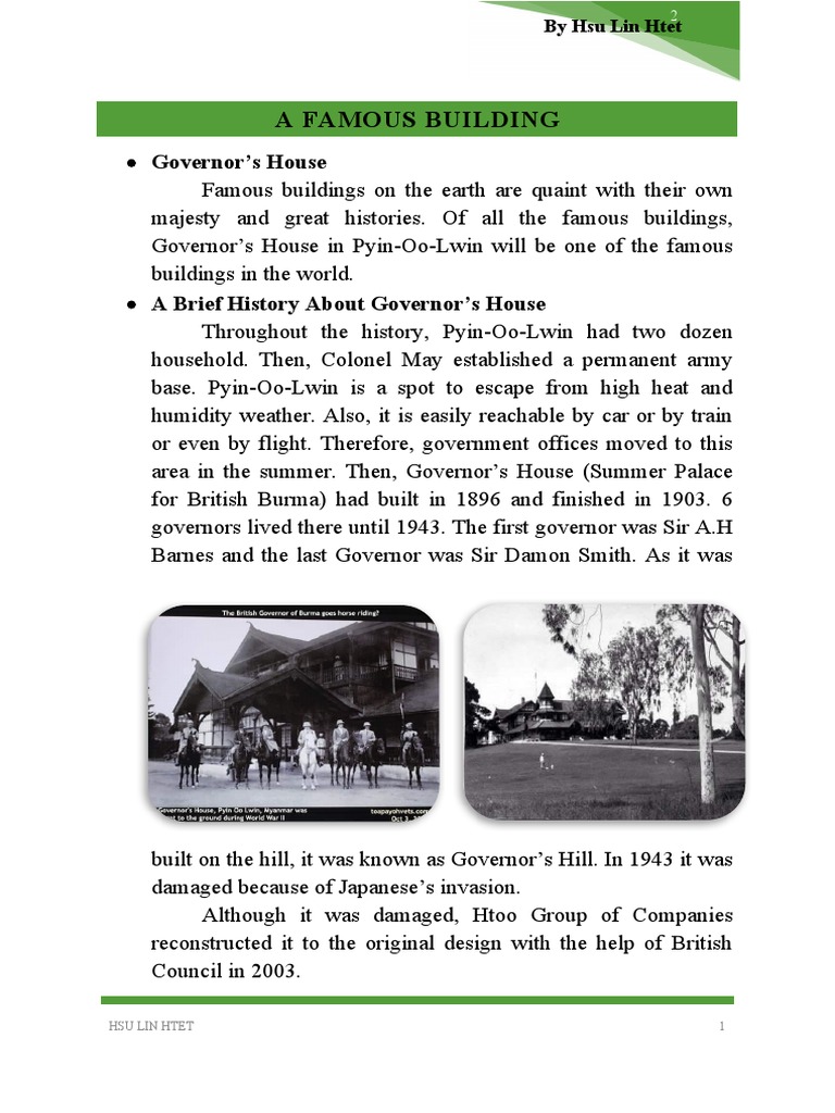A Famous Building: Hsu Lin Htet 1 | PDF | Travel | Art