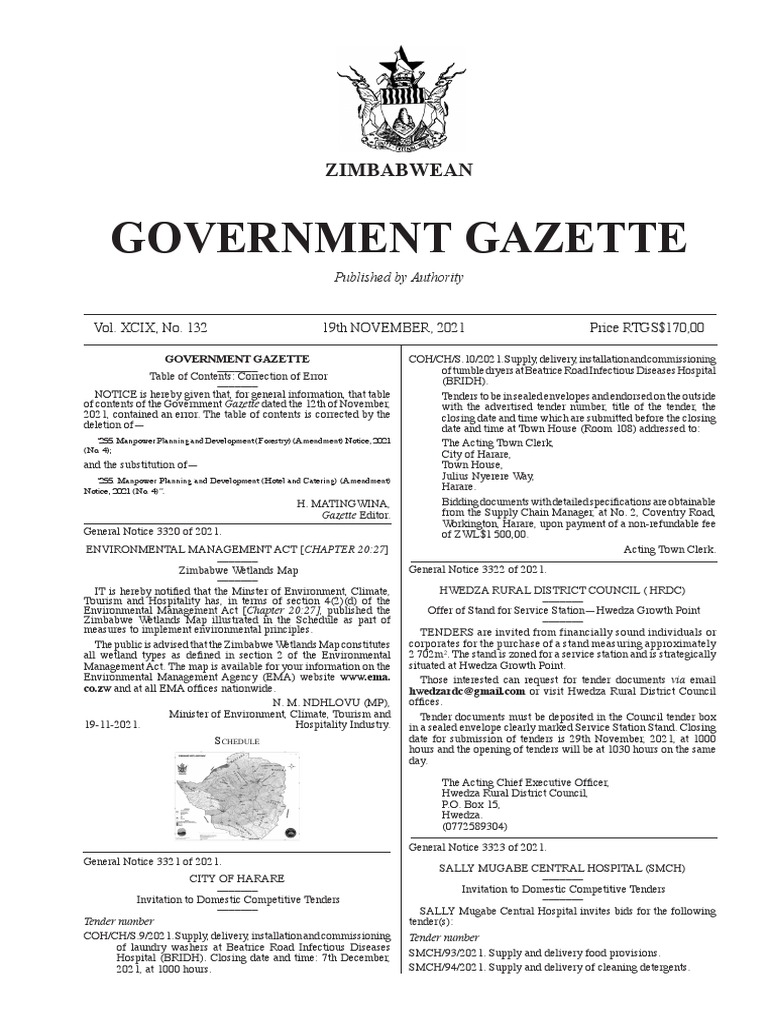 Government Gazette Vol. 132 19-11-2021 FINAL | PDF | Procurement | Business