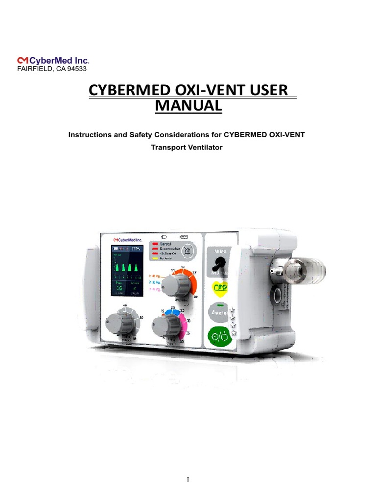 Cybermed Oxi-Vent Transport Ventilator Final | PDF | Breathing ...