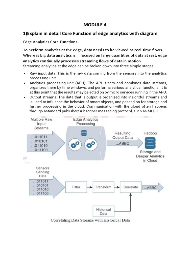 1) Explain in Detail Core Function of Edge Analytics With Diagram | PDF ...