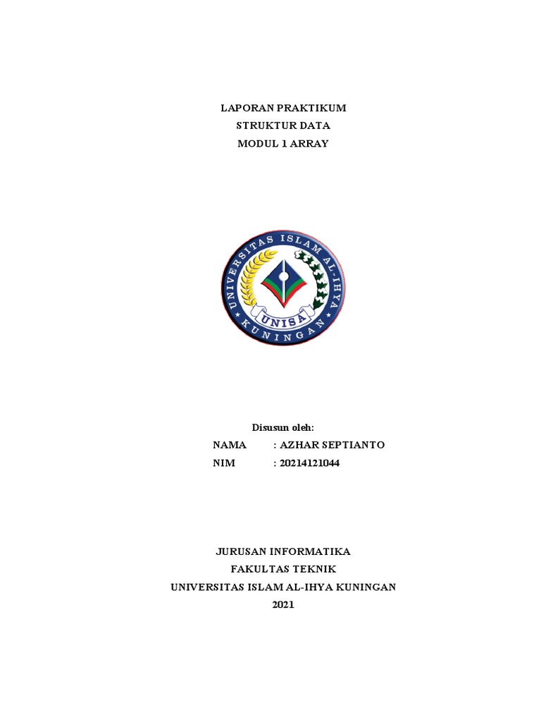 Laporan Praktikum Modul 1 - Struktur Data - Azhar Septianto | PDF Laporan Praktikum Modul 1 - Struktur Data - Azhar Septianto | PDF