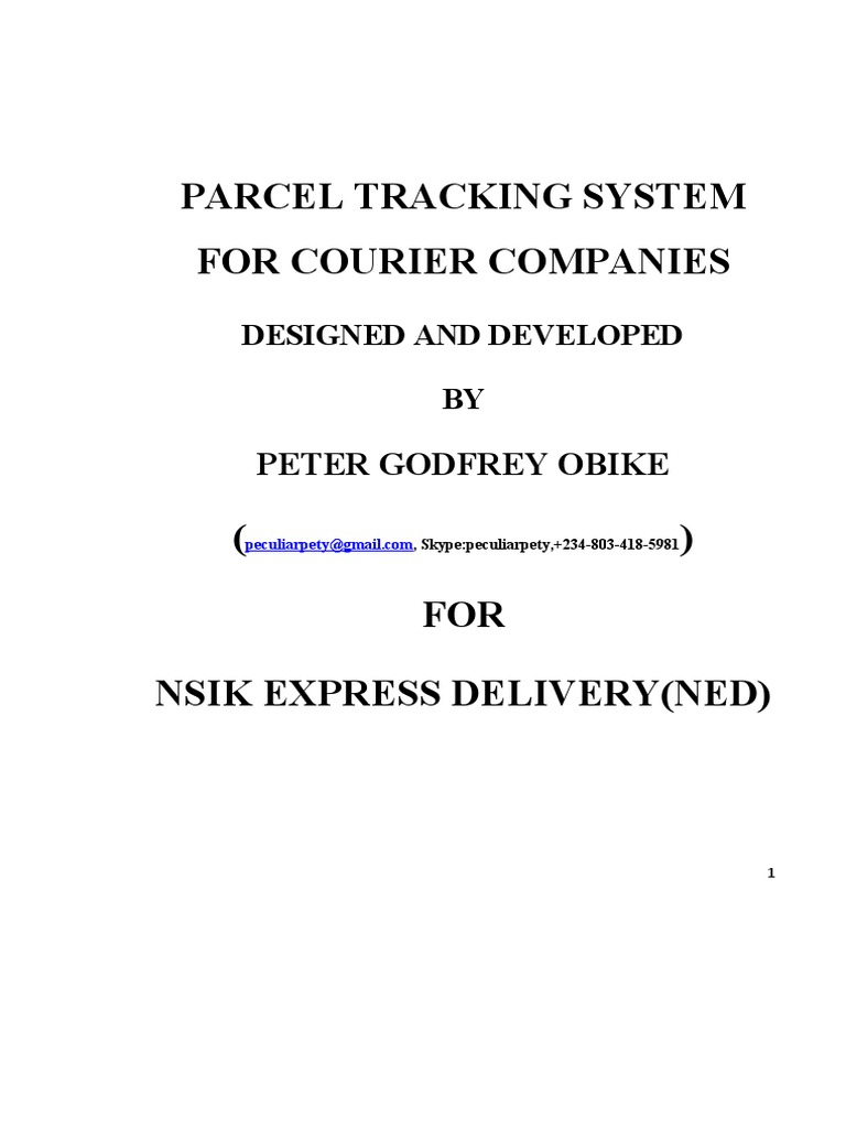 Parcel Tracking System For Courier Compa | PDF | Courier | Electronic ...