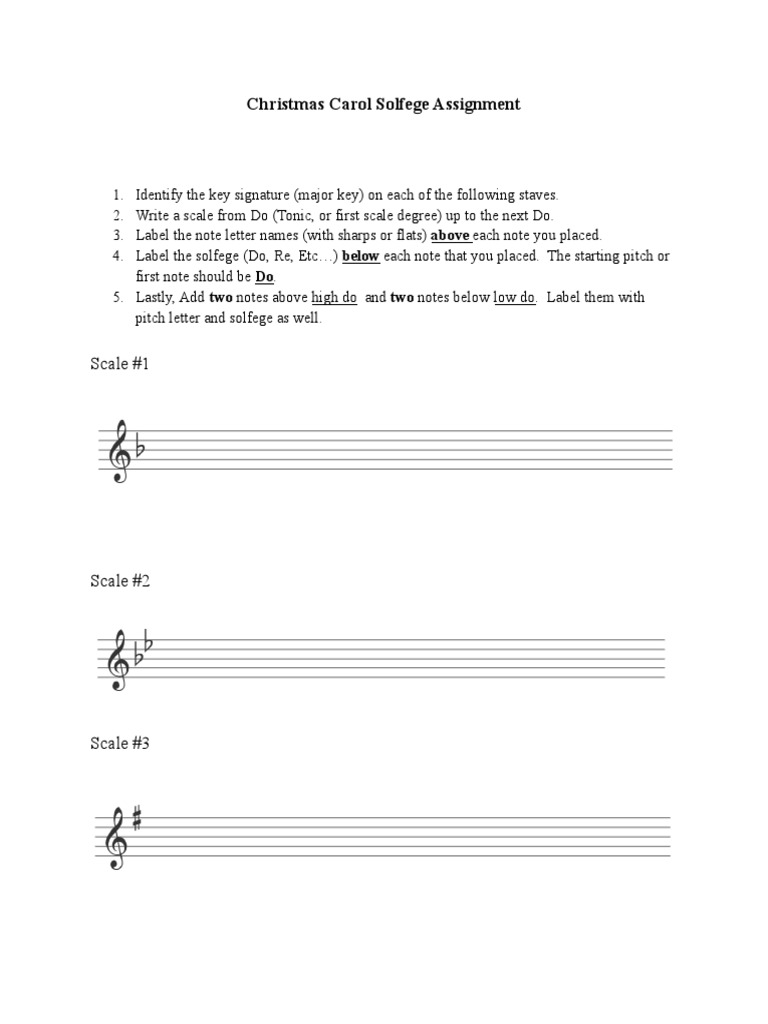 Christmas Carol Solfege Guide | PDF