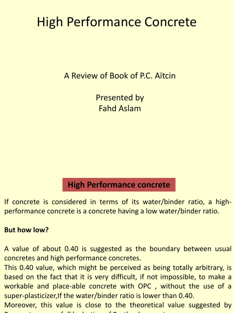 High Performance Concrete Overview | PDF | Concrete | Cement