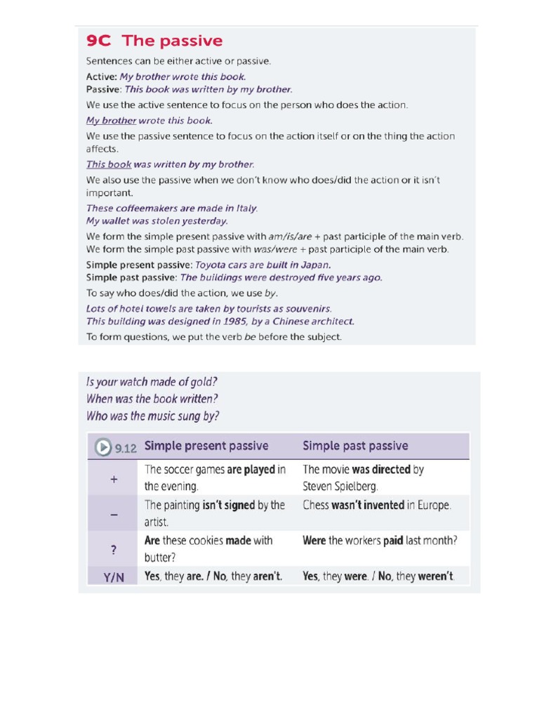 Grammar Passive Voice | PDF