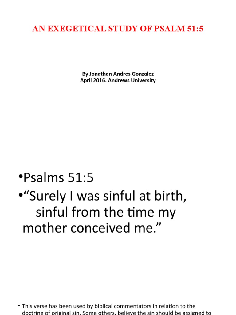 B. AN EXEGETICAL STUDY OF PSALM 51 | PDF | Ruth (Biblical Figure) | David