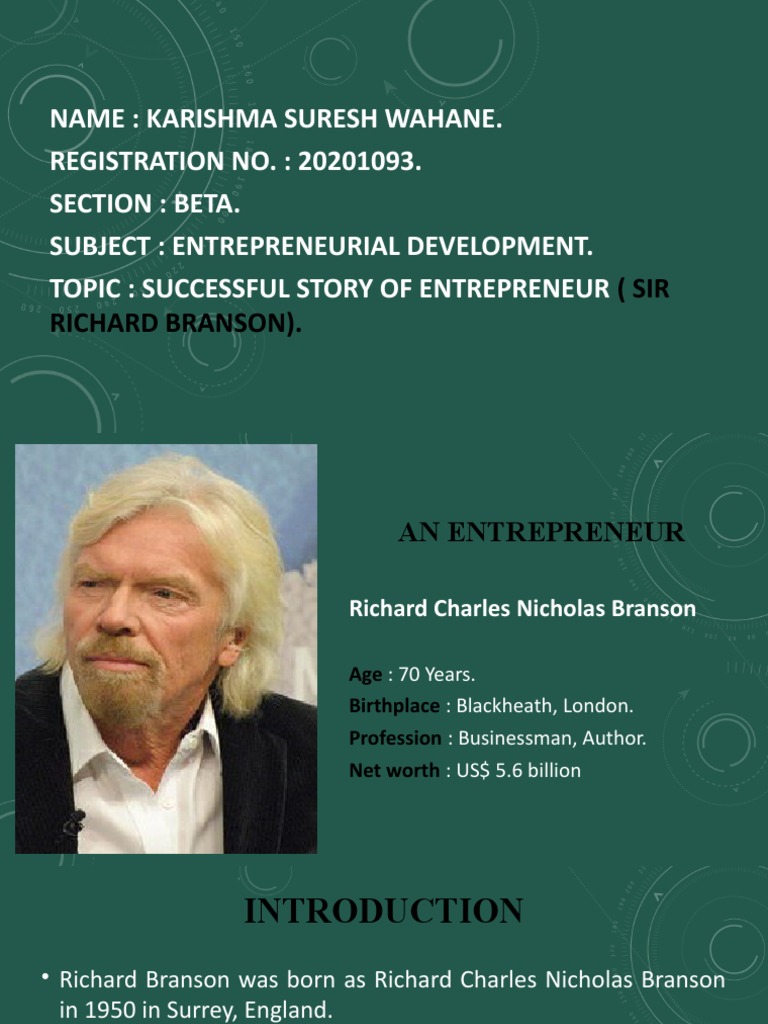 Richard Branson: Entrepreneurial Journey | PDF | Spaceflight