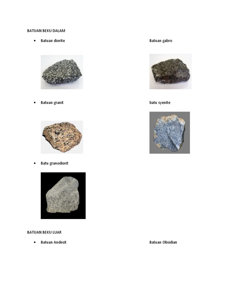 Jenis-Jenis Batuan Beku dan Gambar | PDF