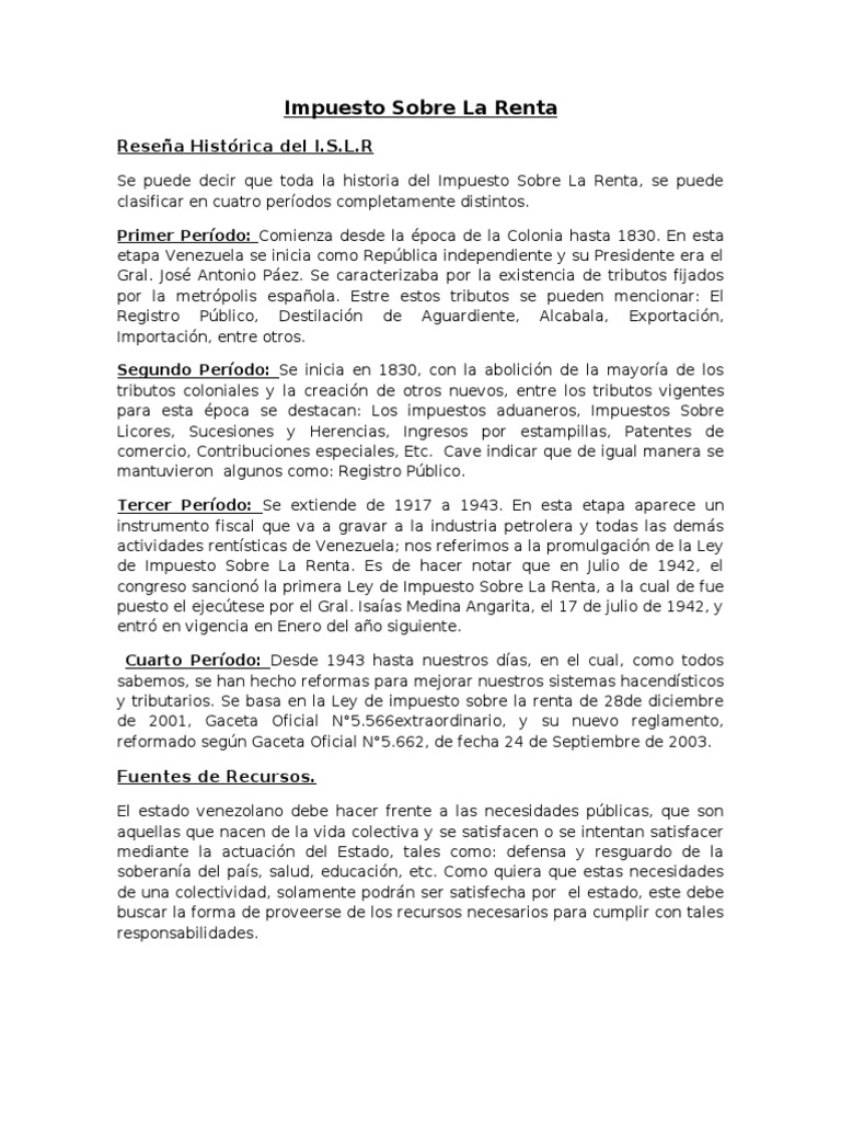 Informe de Islr | PDF | Impuestos | Impuesto sobre la renta