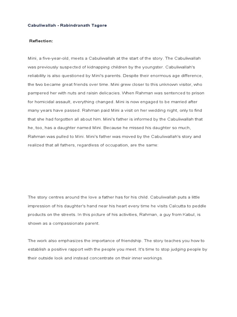 Cabuliwallah - Rabindranath Tagore | PDF