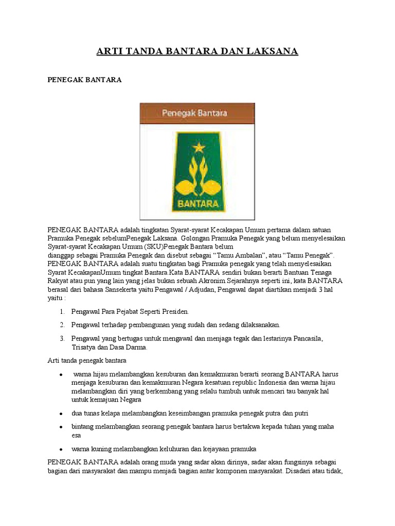 Arti Tanda Bantara Dan Laksana | PDF