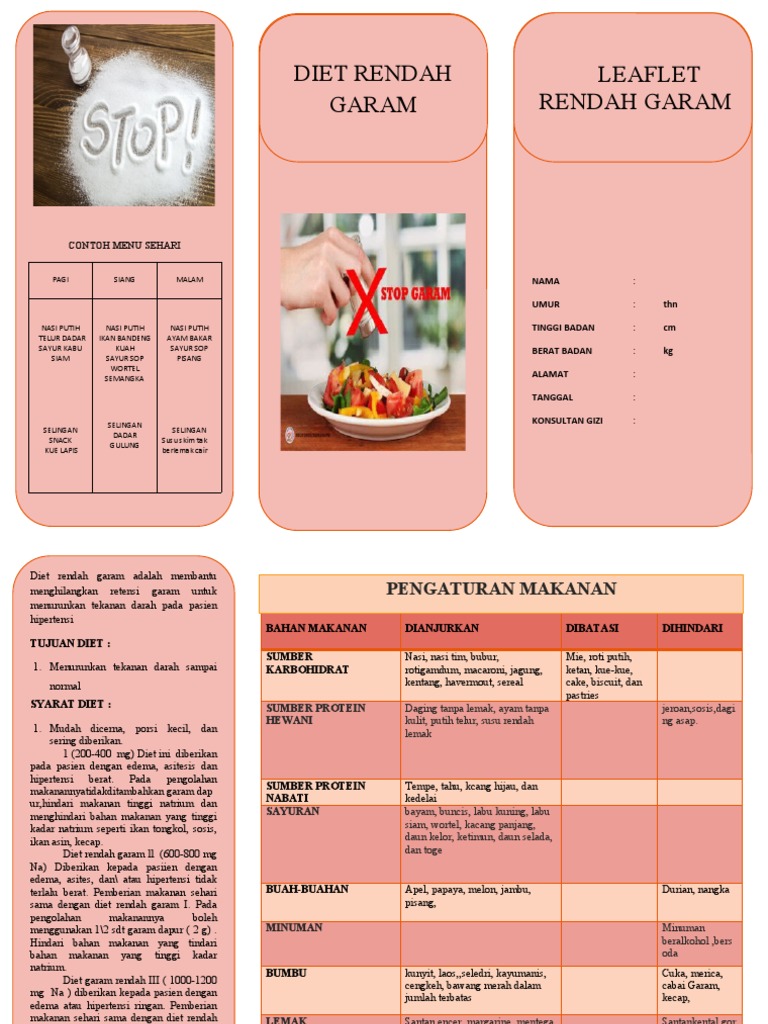 Leaflet Rendah Garam | PDF