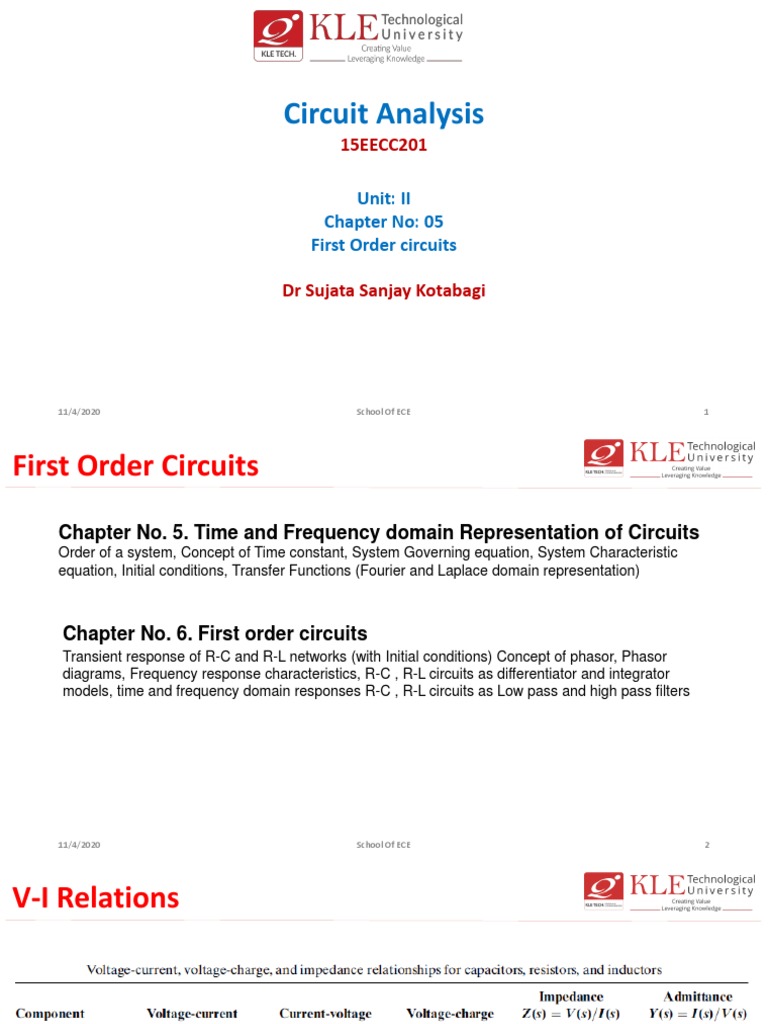 First Order Circuits - RC and RL | PDF | Computer Engineering | Electrical Engineering