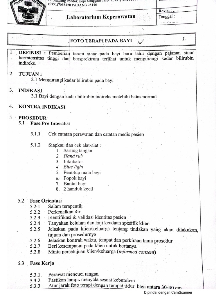 Sop Fototerapi Pada Bayi | PDF