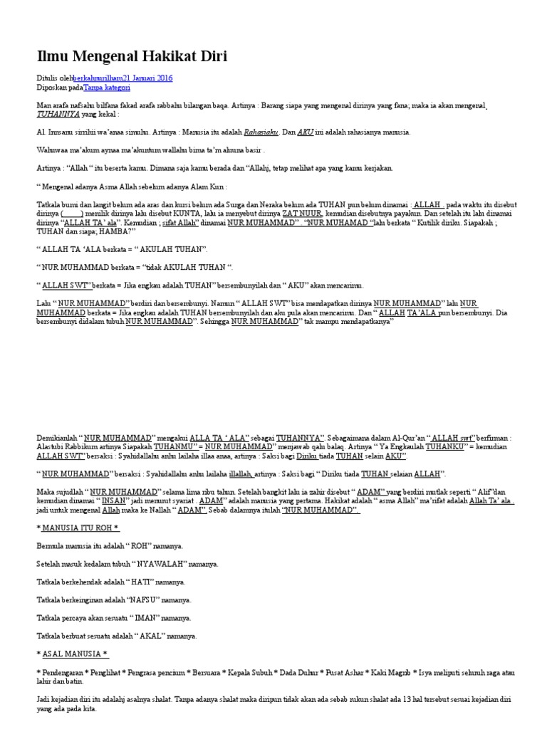 Ilmu Mengenal Hakikat | PDF