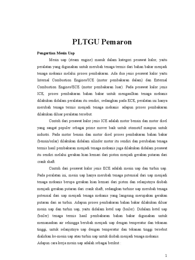 PLTGU Pemaron Awal | PDF