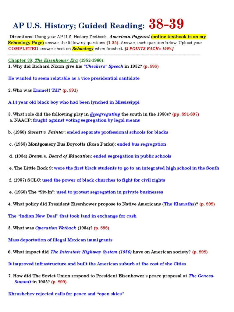 AP U.S. History: Eisenhower to 1968 Guide | PDF | Lyndon B. Johnson ...