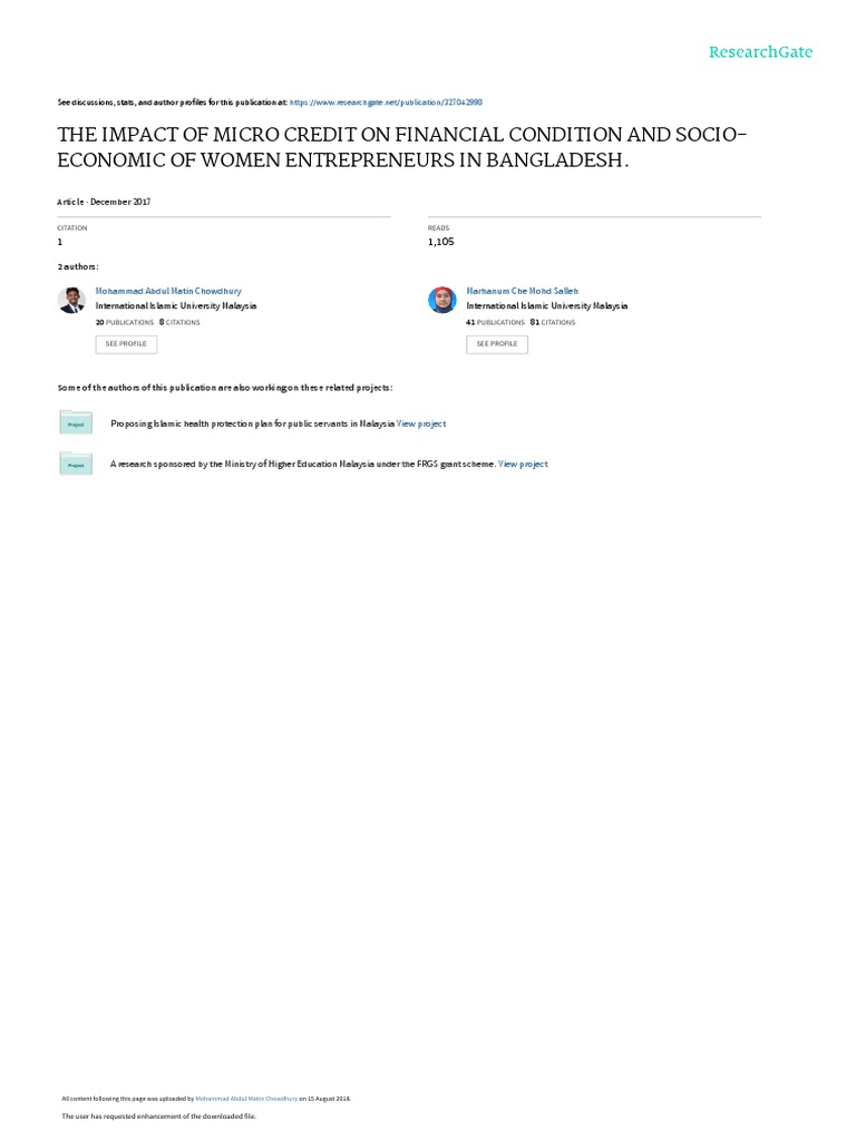 Basis of Questionnaire - THE IMPACT OF MICRO CREDIT ON FINANCIAL CONDITION AND SOCIO-ECONOMIC OF ...