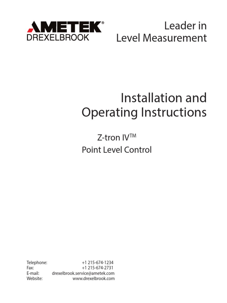 Installation and Operating Instructions: Leader in Level Measurement ...