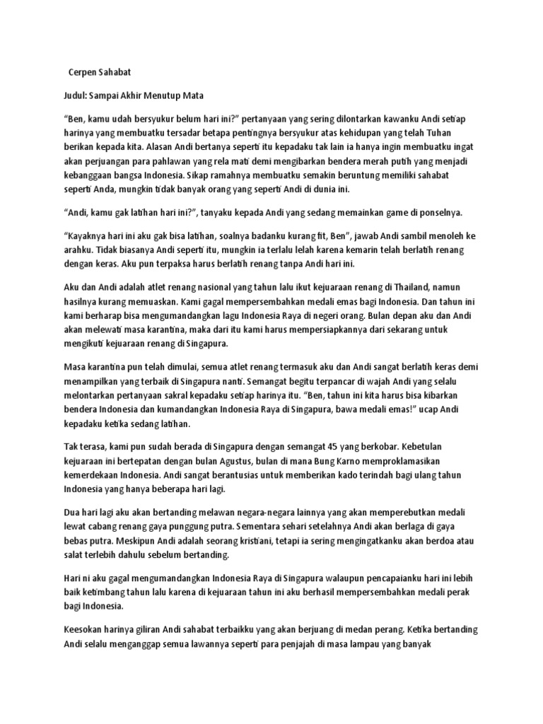 Cerpen Sahabat | PDF