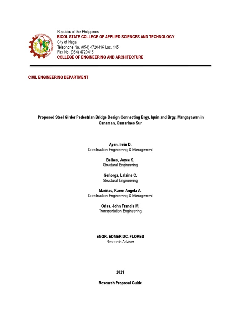 Revised Research Proposal 1 | PDF | Bridge | Civil Engineering