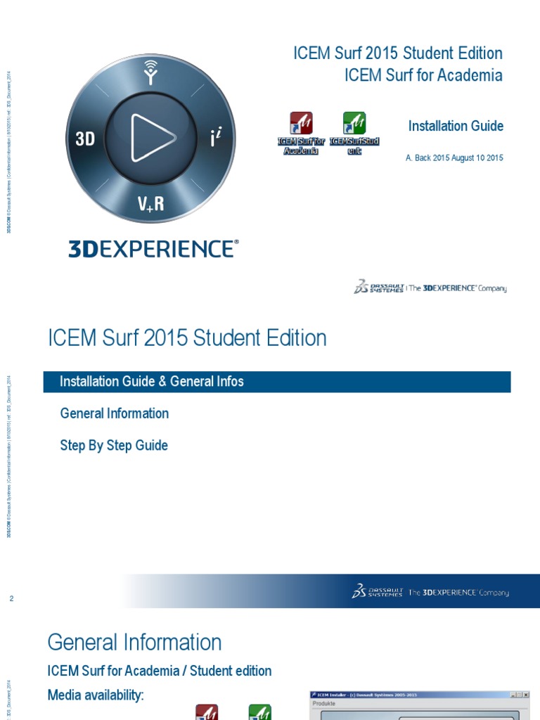 ICEM Surf 2015 Student Edition ICEM Surf For Academia: Installation ...