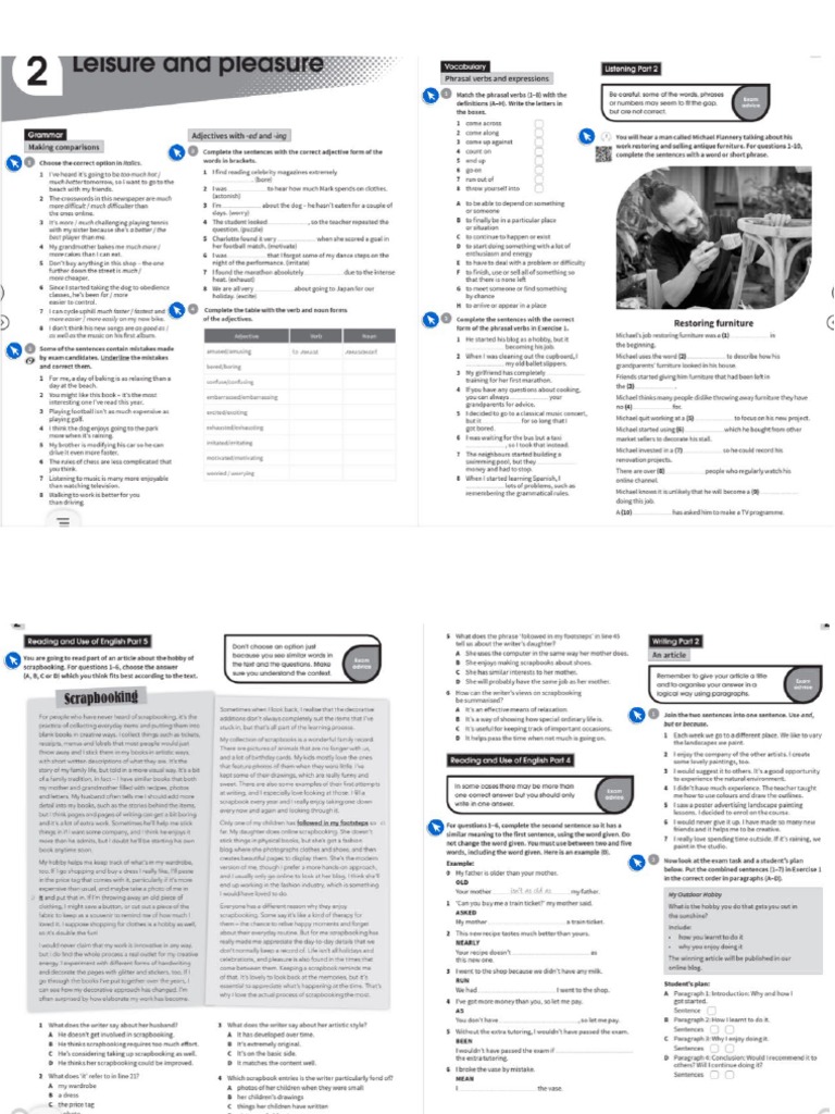 B2 Cambridge Unit 2 Workbook | PDF