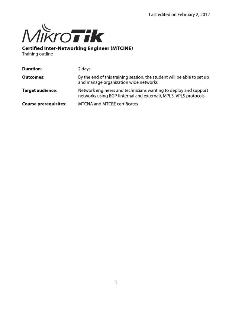 Mtcine Outline 2020154114220 | PDF | Networking | Multiprotocol Label Switching
