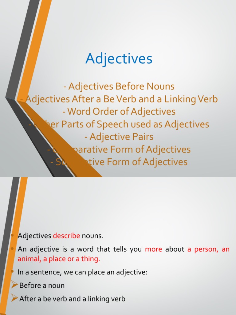 Adjective Notes