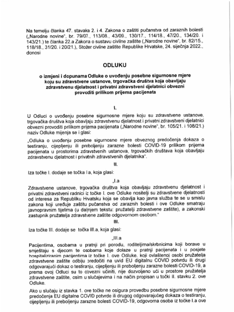 Odluka Prijem Pacijenata Za NN Obrazlozenje | PDF