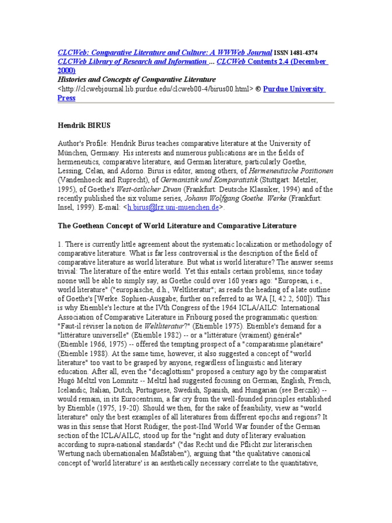 04-The Goethean Concept of World Literature and Comparative Literature ...