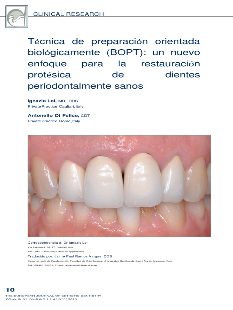 Preparacion Orientada Biologicamente BOTP | PDF | Dentadura postiza ...