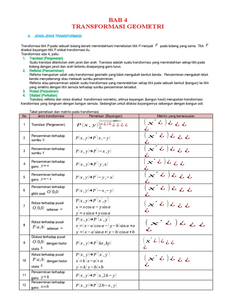 Pertemuan 1, Pengertian Transformasi | PDF